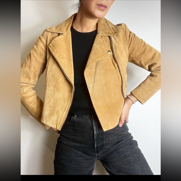 Jackets & Coats | Vintage Suede Cropped Moto Jacket | Poshmark